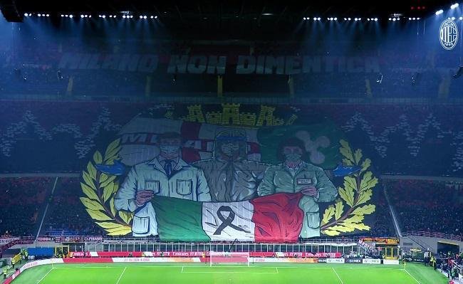 Torcida do Milan homenageia profissionais da linha de frente contra a ...